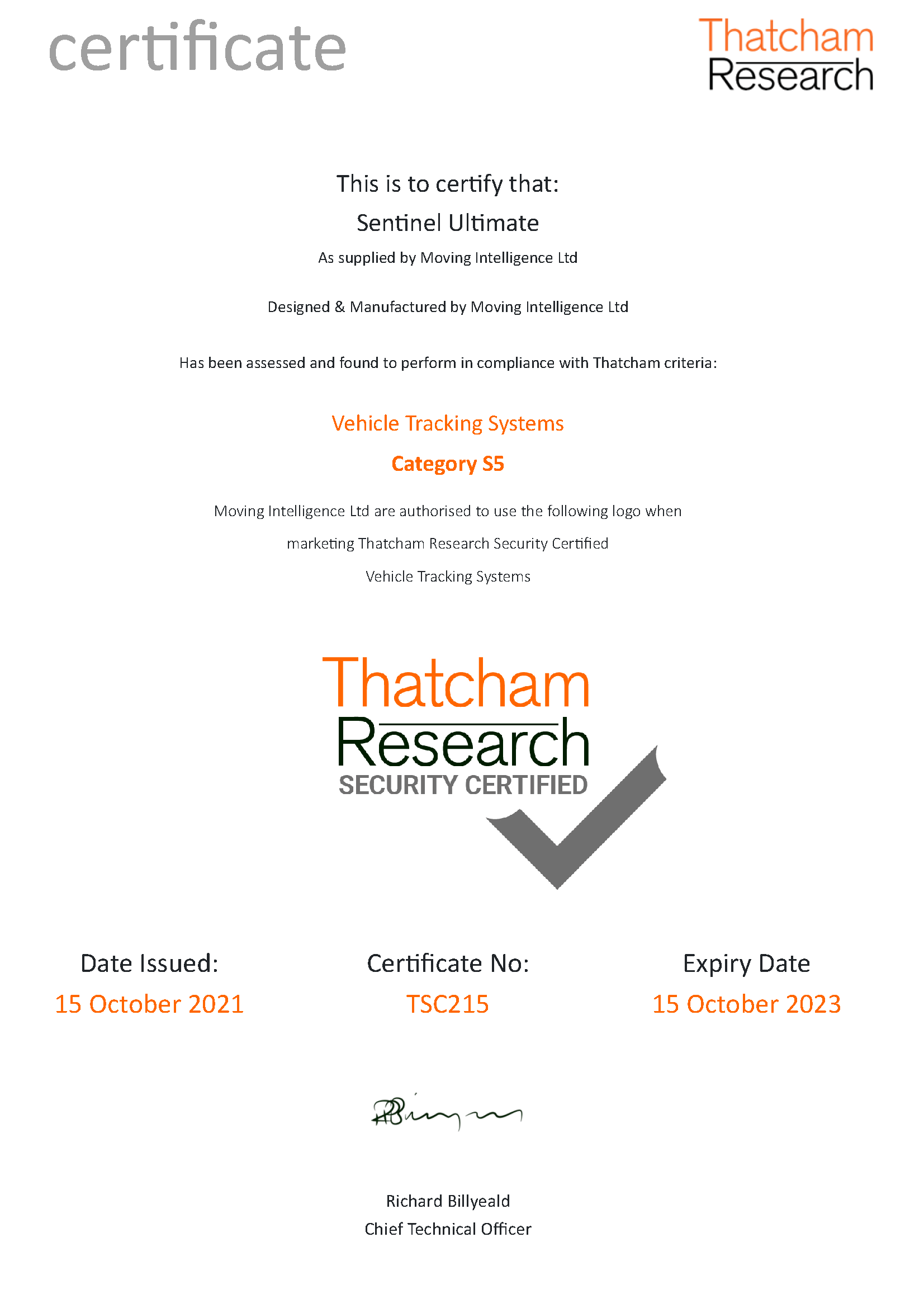 Accreditations | Vehicle Tracking System | Thatcham Approved – Moving ...